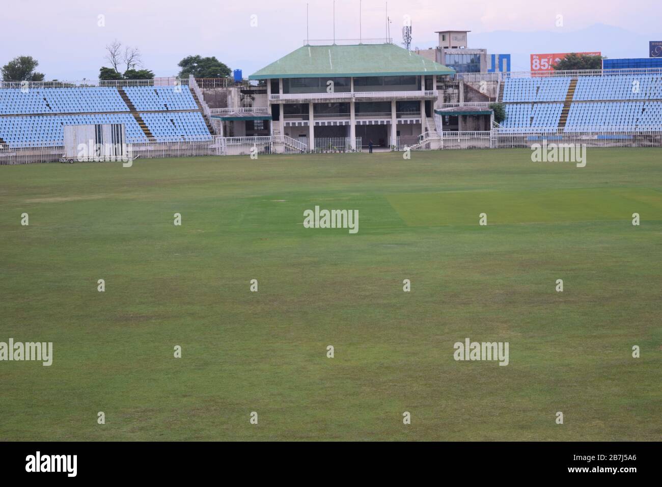 Inside view of Quaid a azam stadium with beautiful view and clear sky ...