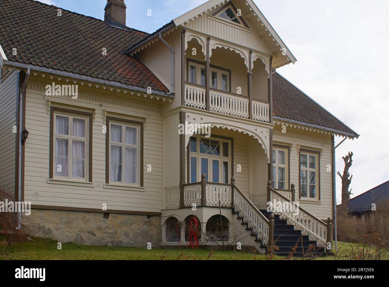 The small town of Mandal is well known for its old wooden painted ...