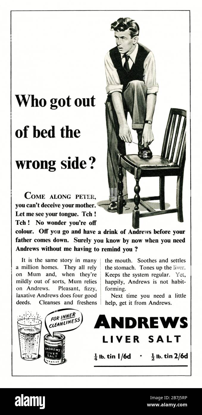 Andrews liver salt 1950s hi-res stock photography and images - Alamy