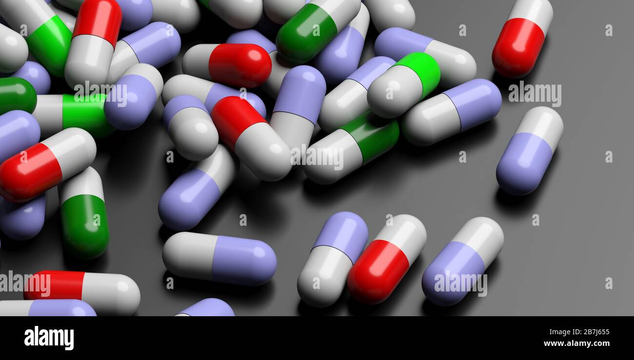 Capsule medicine pills, health pharmacy concept. Drugs for treatment ...