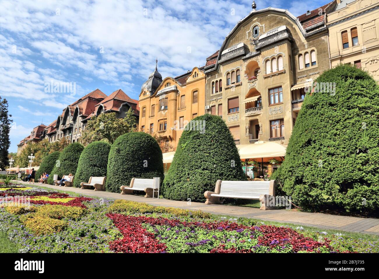 Timisoara city, Romania. Timis county. Street view of old residential ...