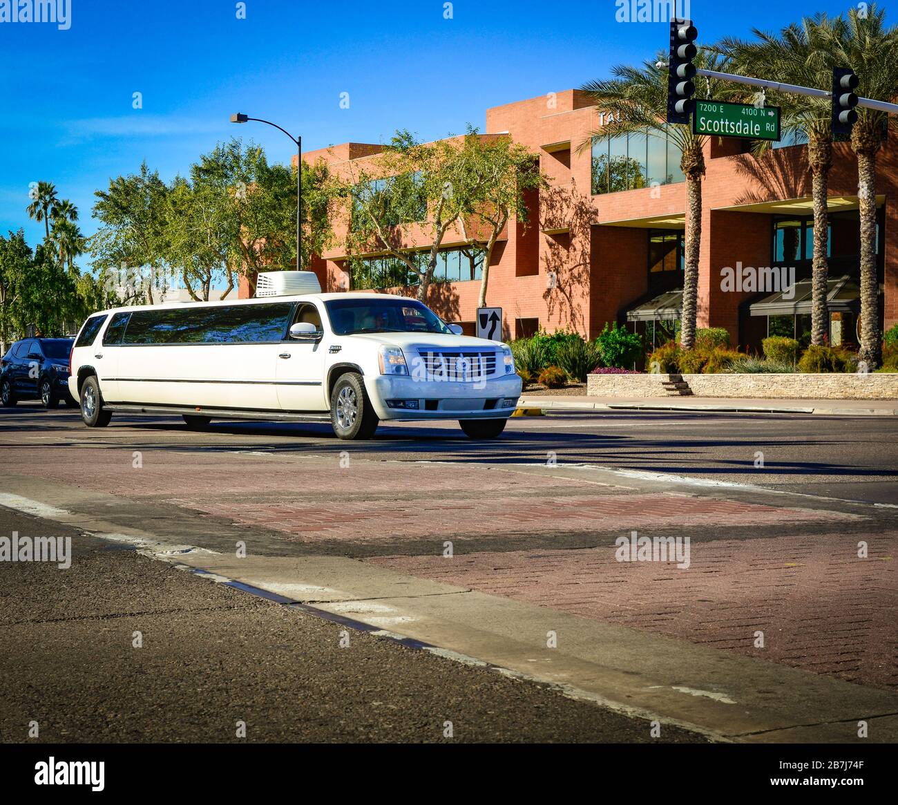 Stretch limousine palm tree hi-res stock photography and images - Alamy