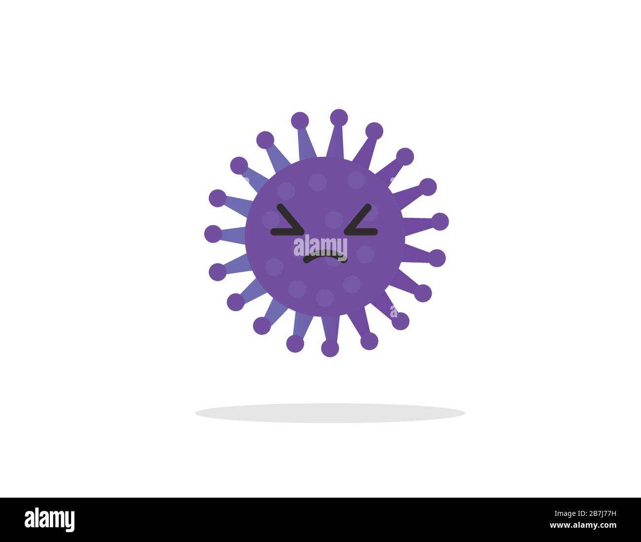 Coronavirus Bacteria Icon Flat Style, 2019-nCoV Novel Coronavirus ...