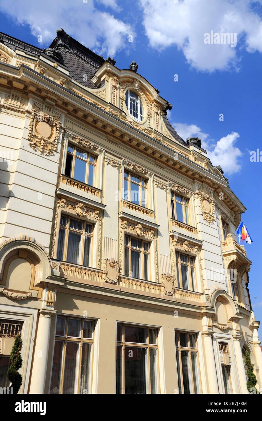 Sibiu city in Romania. The Town Hall - local administration building ...