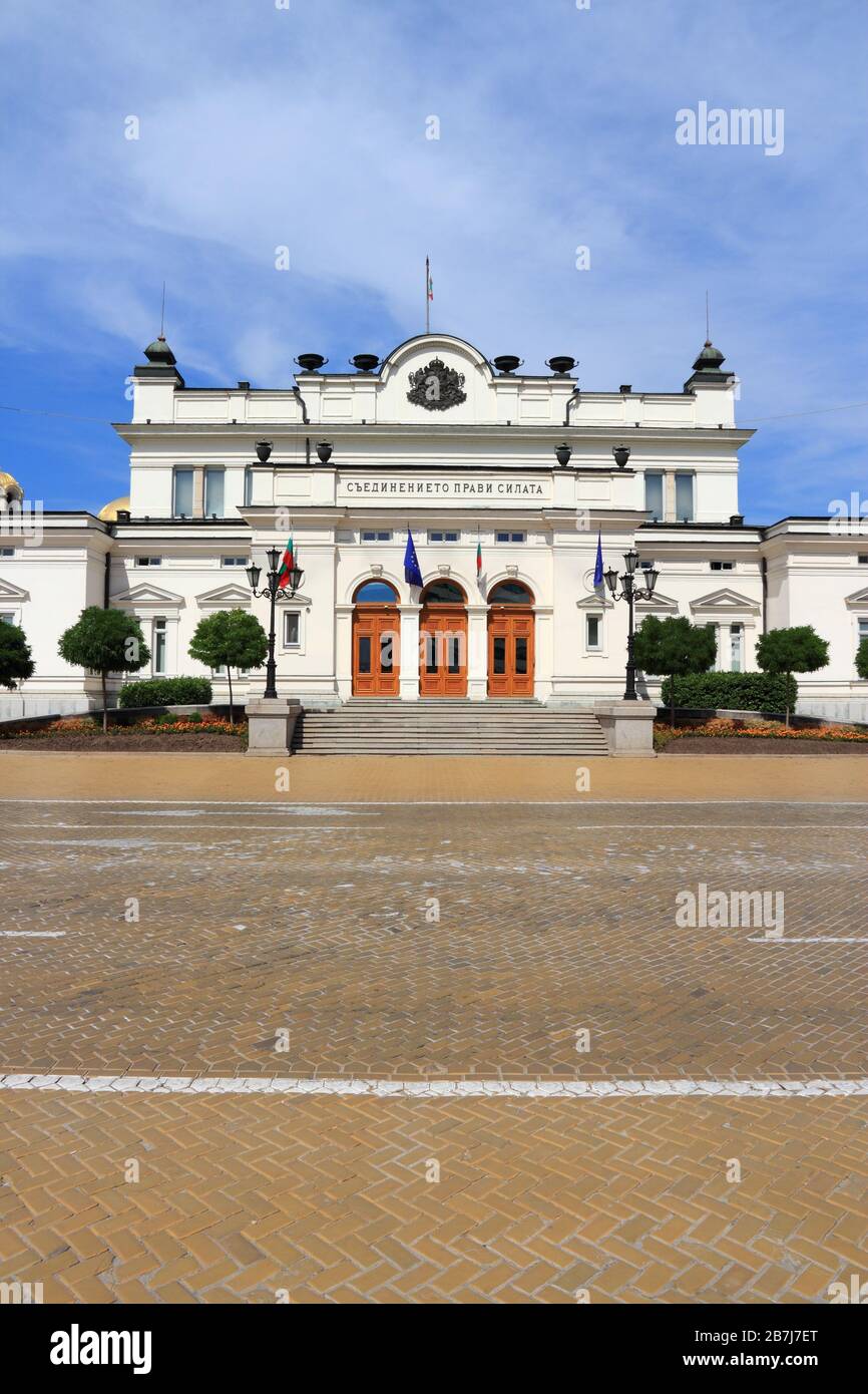 Parliament of Bulgaria in Sofia. Neo-Renaissance architecture style ...