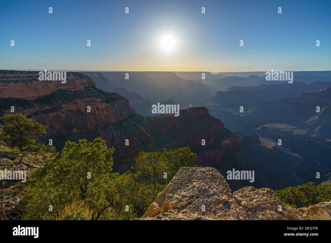 sunset at the hopi point in grand canyon national park in arizona in ...