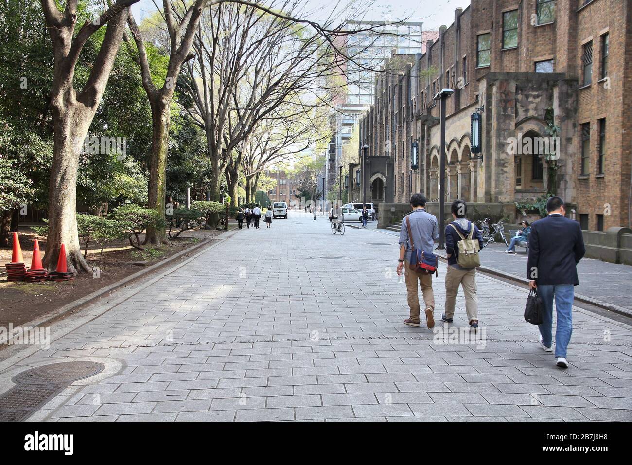 TOKYO, JAPAN - APRIL 12, 2012: People visit the University of Tokyo ...