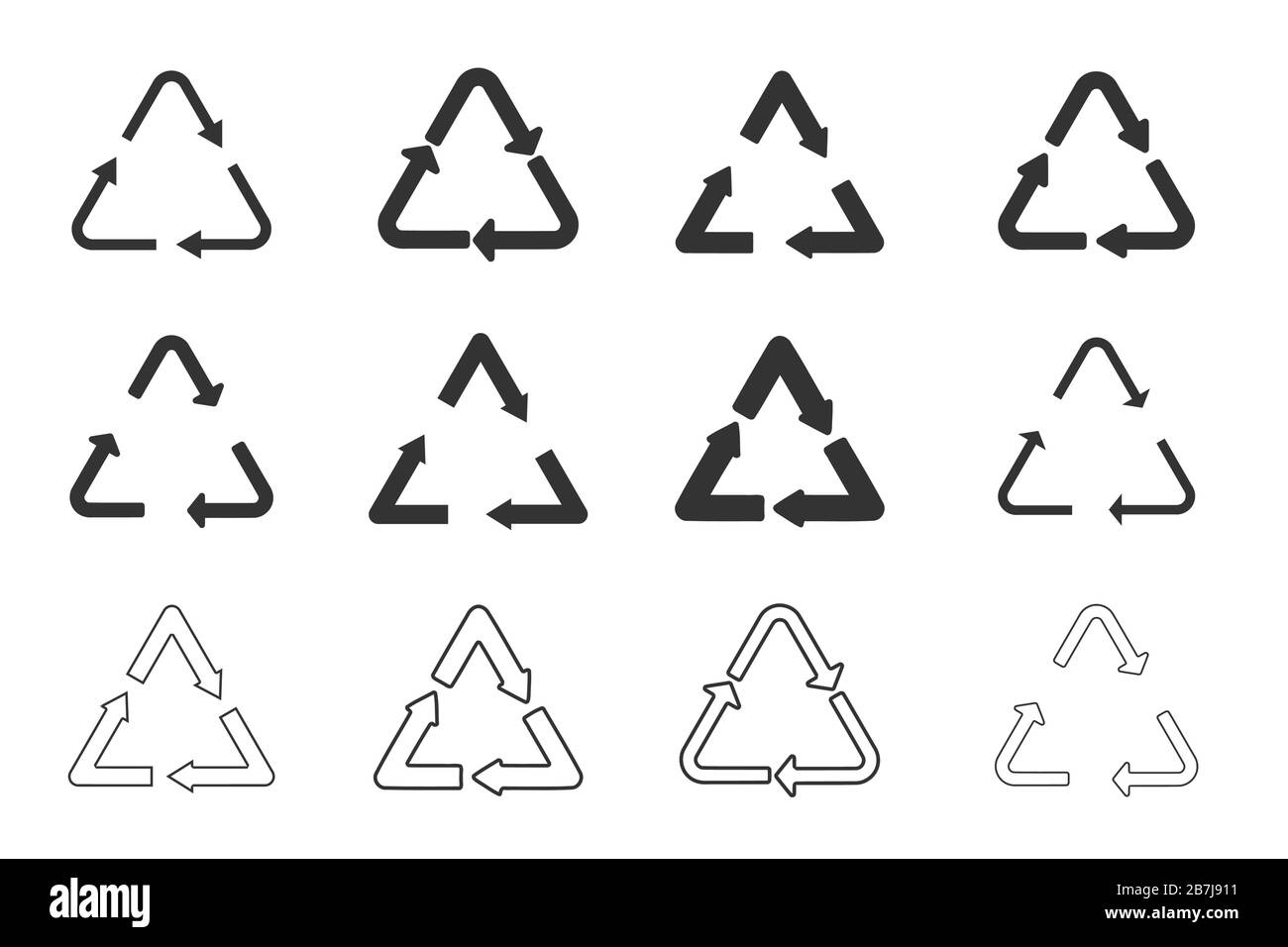 Recycling icon set. Waste recycling material symbol Stock Vector Image ...