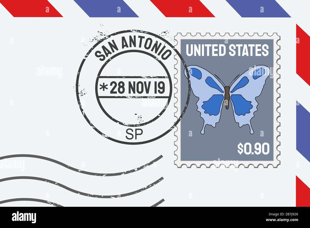 San Antonio, Texas vector postage stamp - American post stamp on a ...