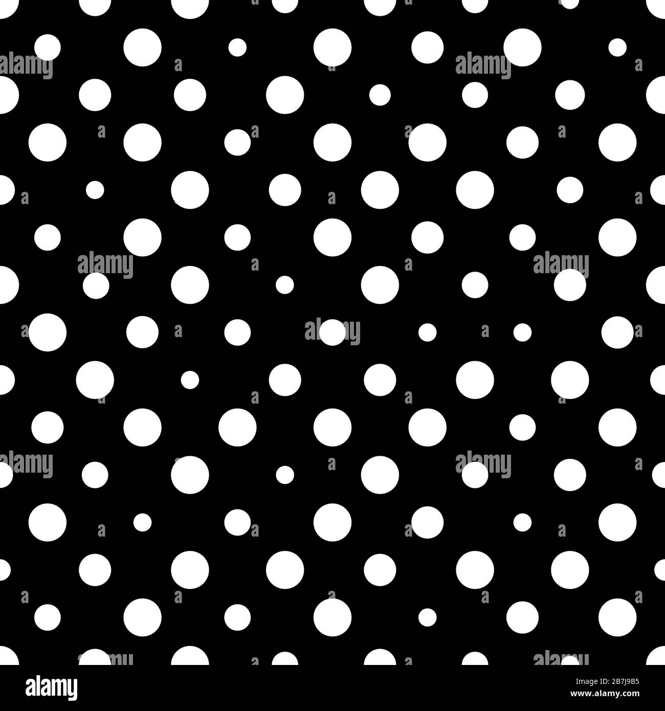 Polka dots texture. White on black. Classic fashion style seamless ...