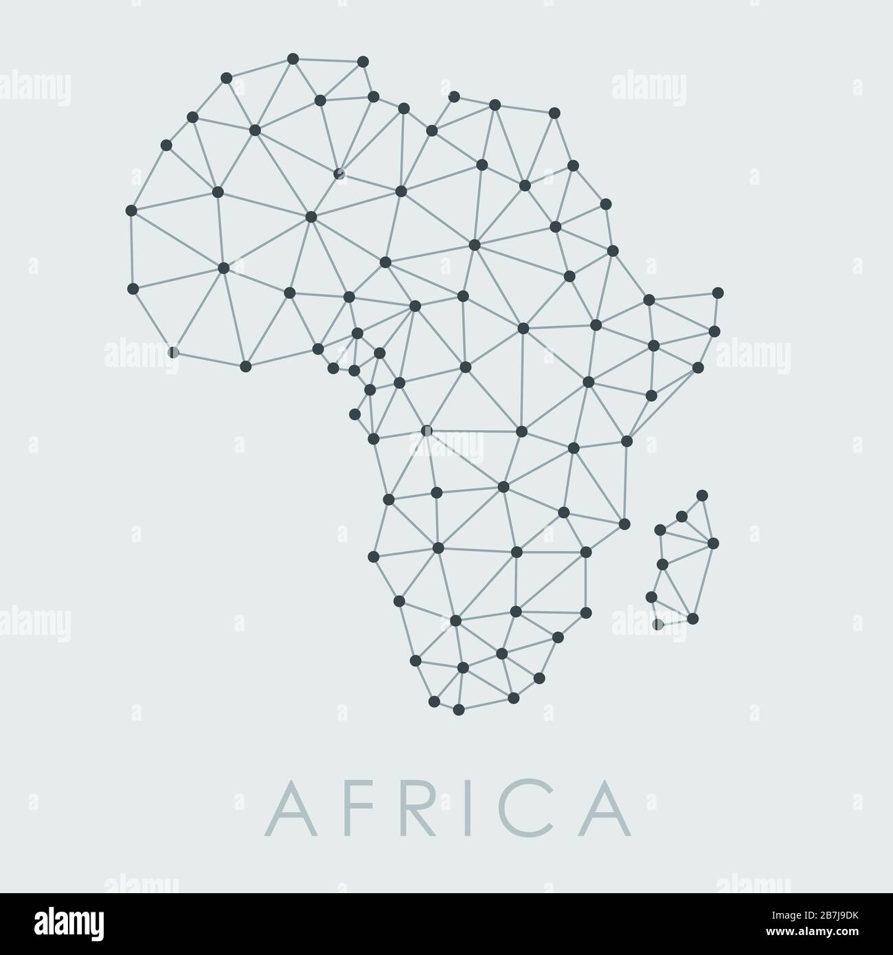 Africa geometric map - modern style low poly triangles vector ...