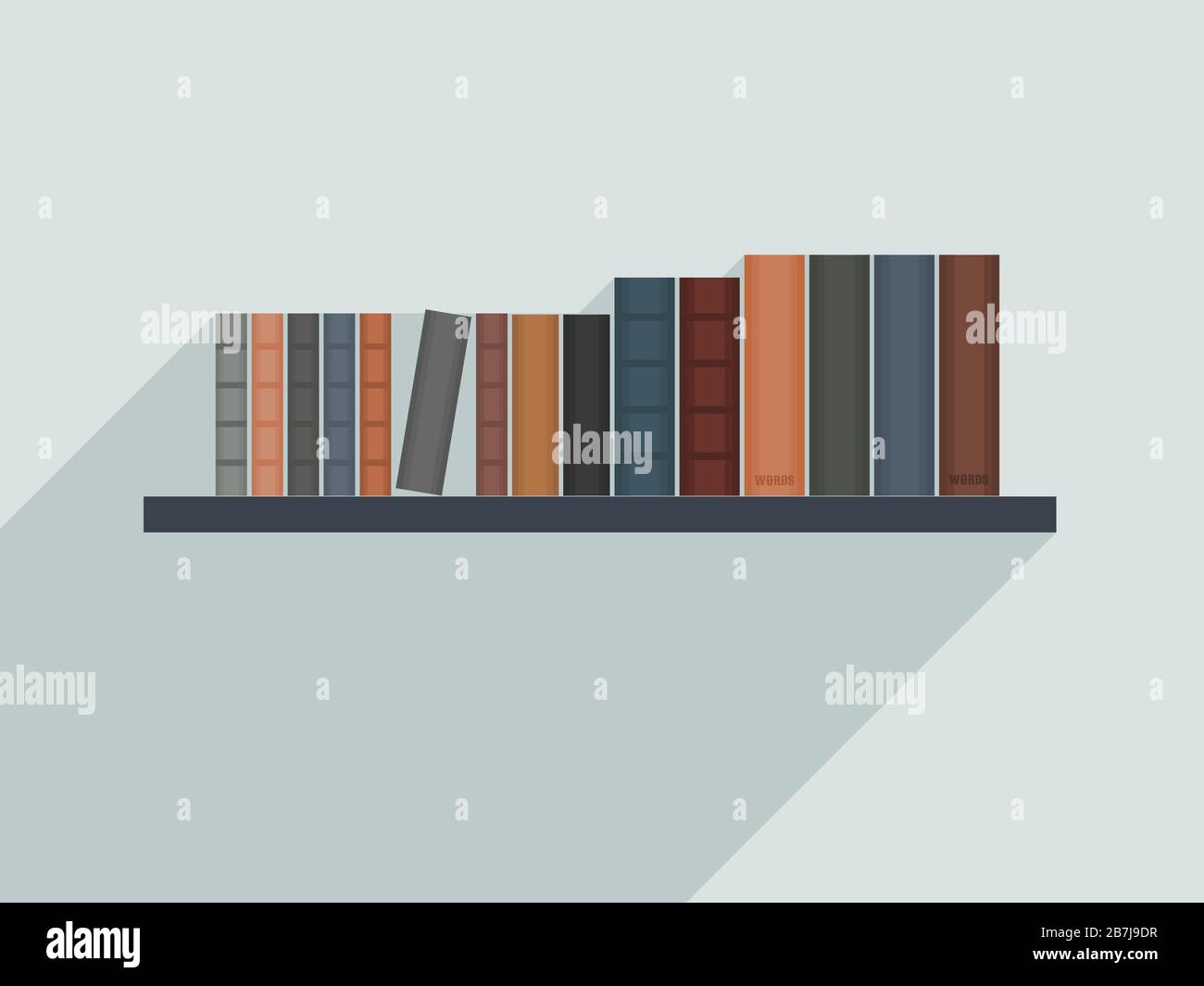 Vector bookshelf illustration. Book shelf with books at home Stock ...