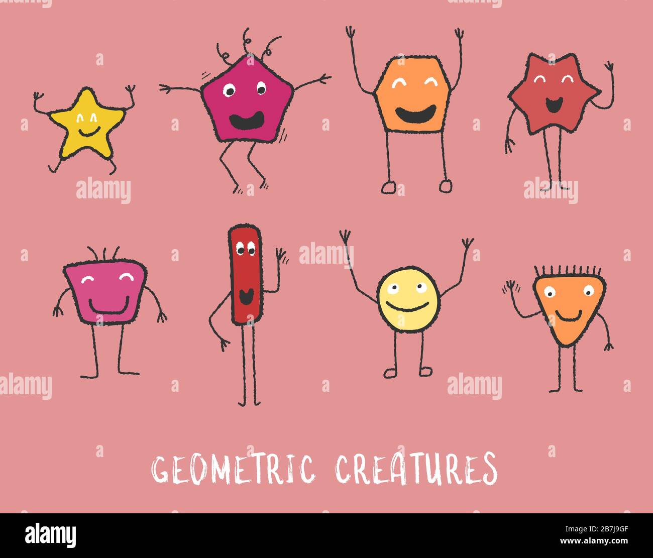Geometric cartoon hi-res stock photography and images - Alamy