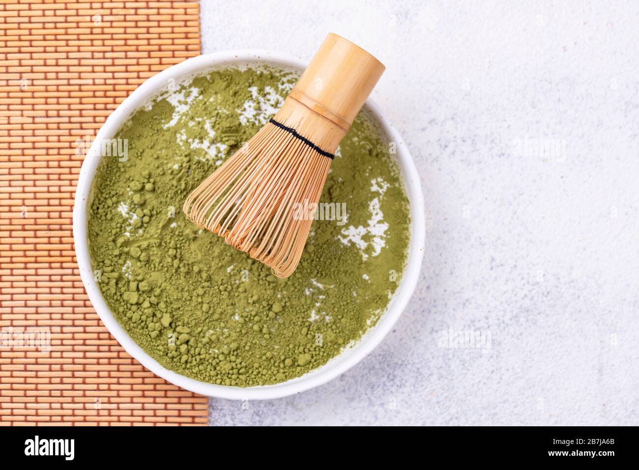 Japanese matcha green tea powder Stock Photo - Alamy