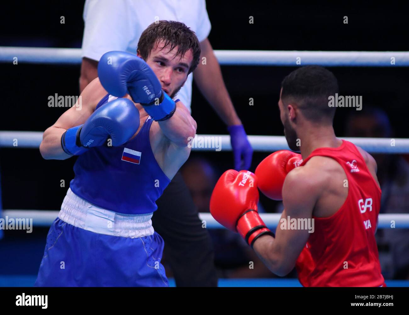 London, UK. 16th March 2020. Galal Yafai of Great Britain, wearing Red ...