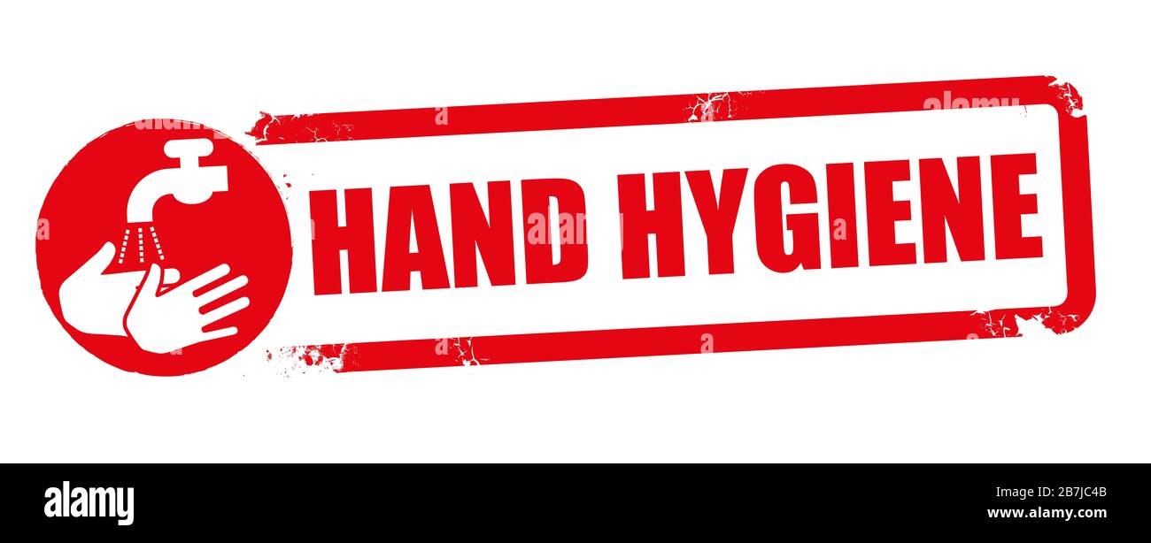 rubber stamp hand hygiene Red square grunge stamp on white background ...