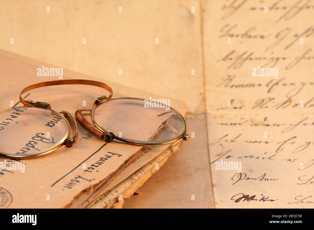 Remembrance - Grandpa's Letters: closeup of a of a vintage pince-nez ...