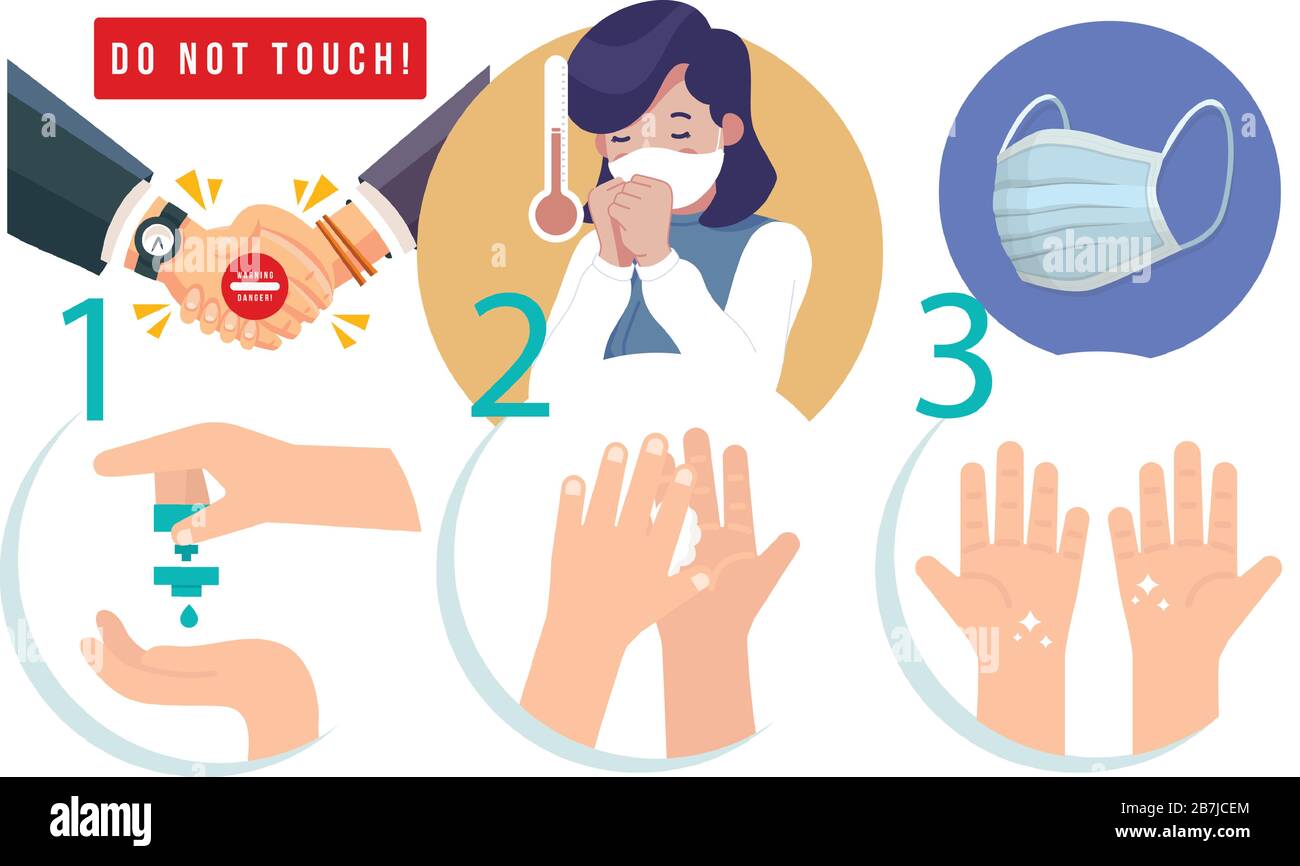 girl wearing mask and using liquid for germs Stock Vector Image & Art ...