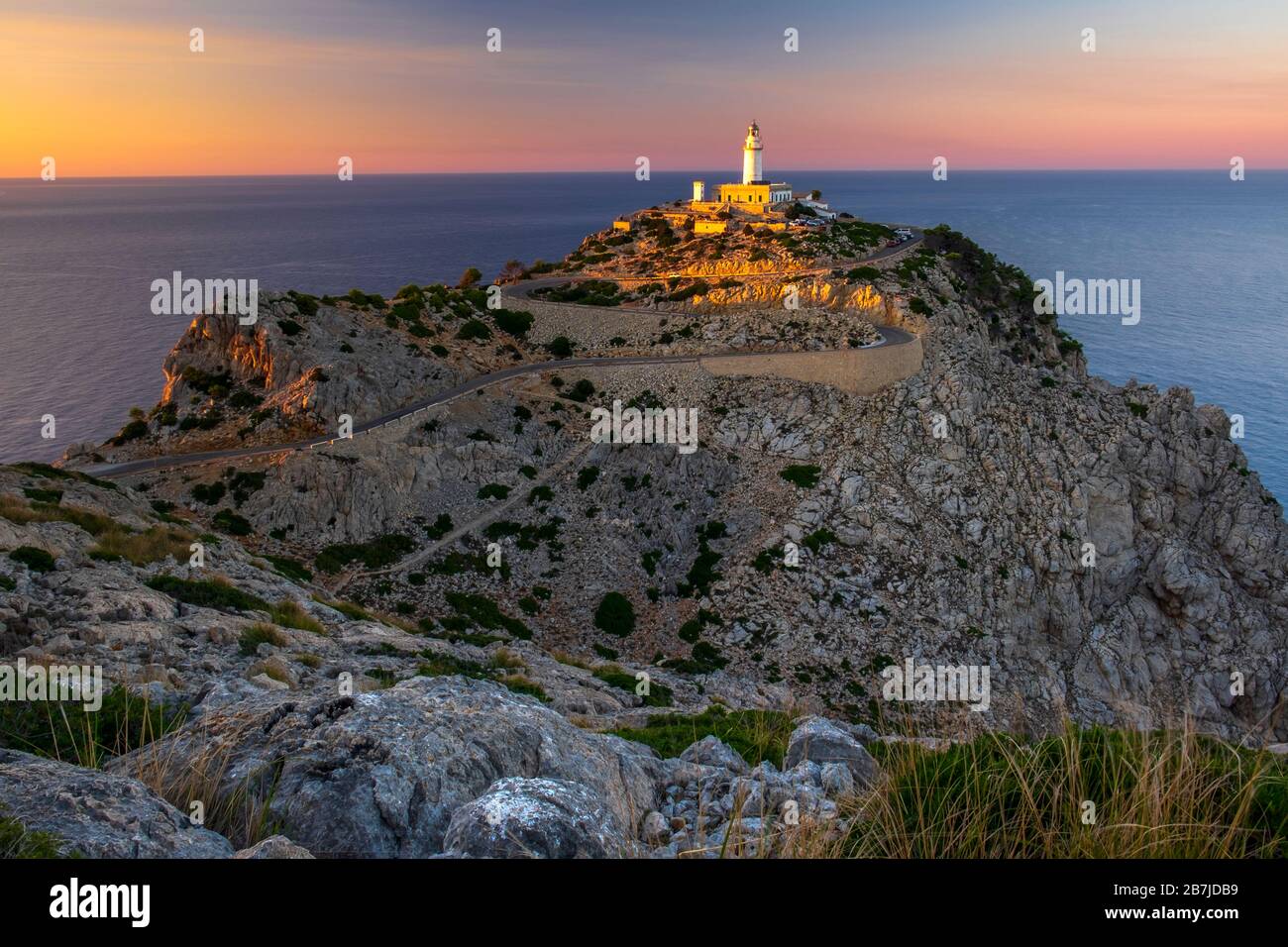 Formentor Cape Lighthouse Balearic Islands Mallorca Spain Stock