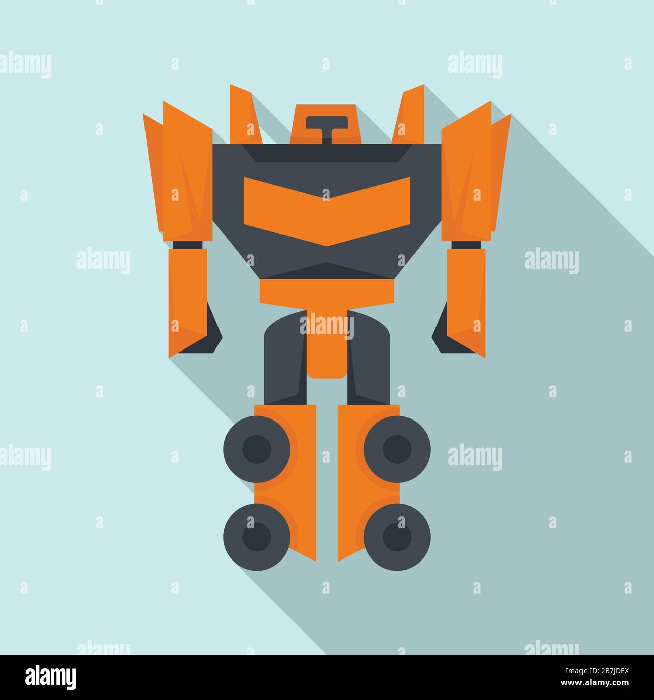 Fantasy robot transformer icon. Flat illustration of fantasy robot ...