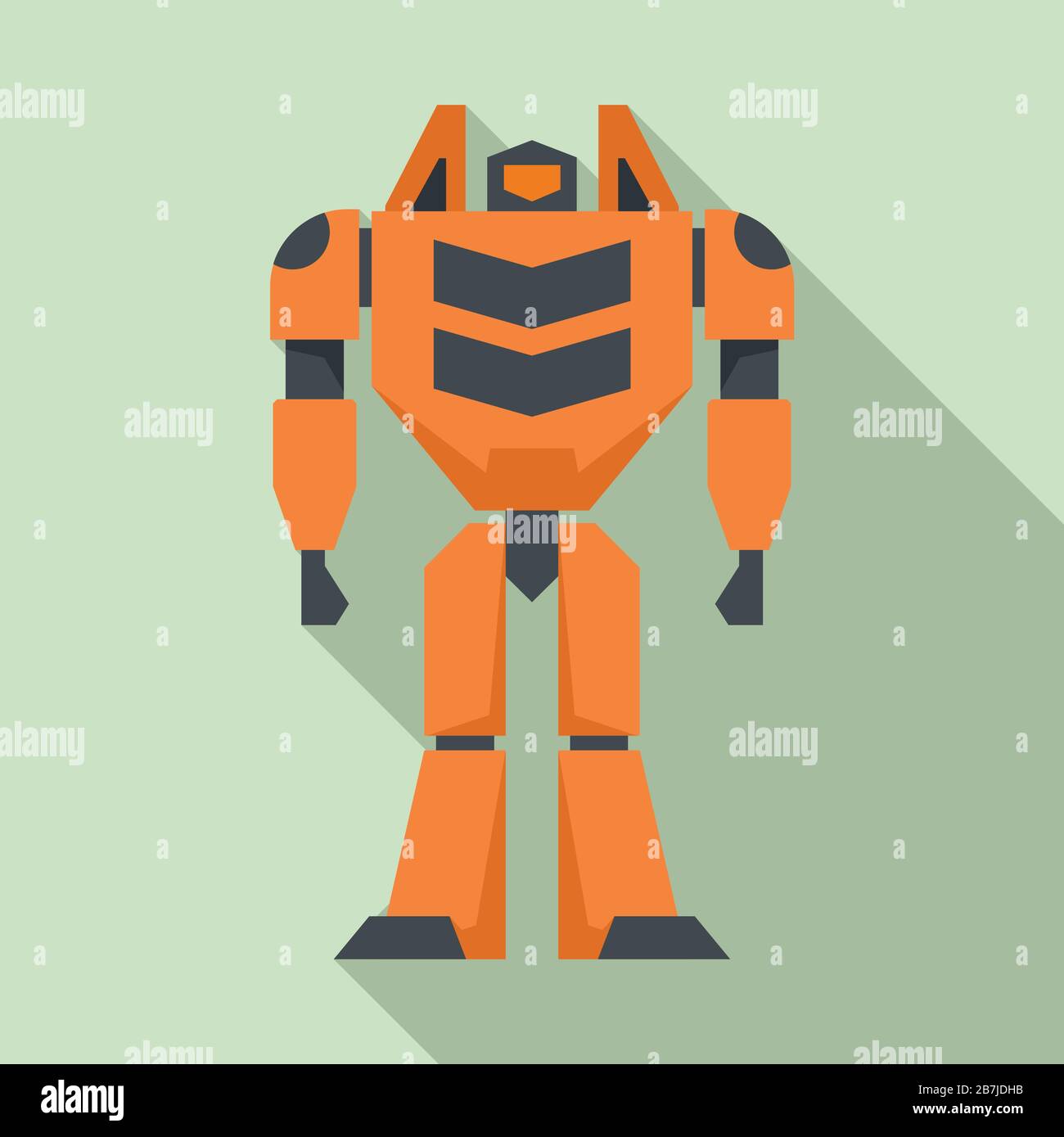 Toy robot transformer icon. Flat illustration of toy robot transformer ...