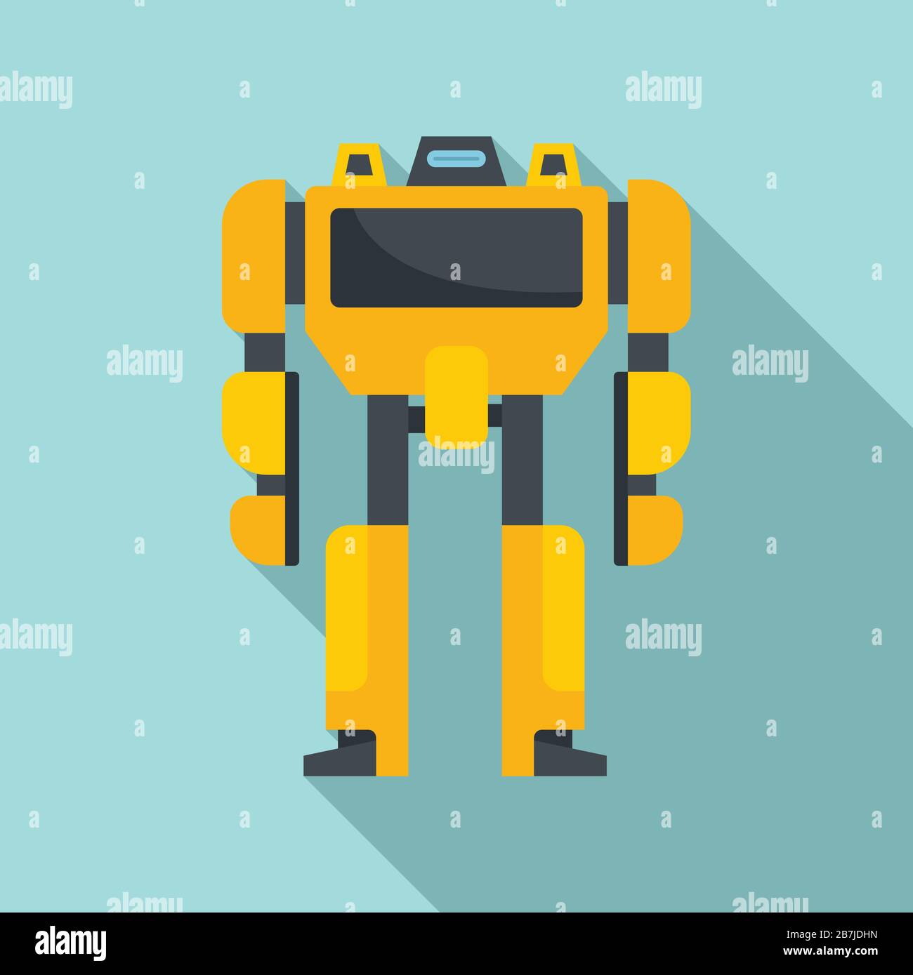 Toy robot transformer icon. Flat illustration of toy robot transformer ...