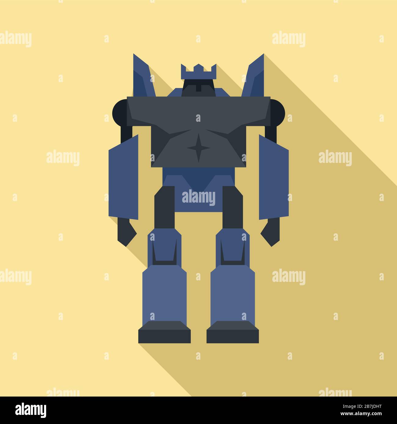 Cyborg robot transformer icon. Flat illustration of cyborg robot ...