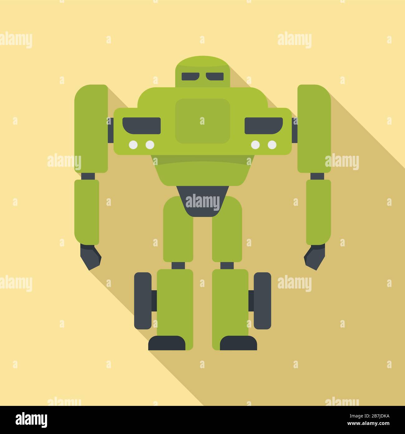 Super robot transformer icon. Flat illustration of super robot ...