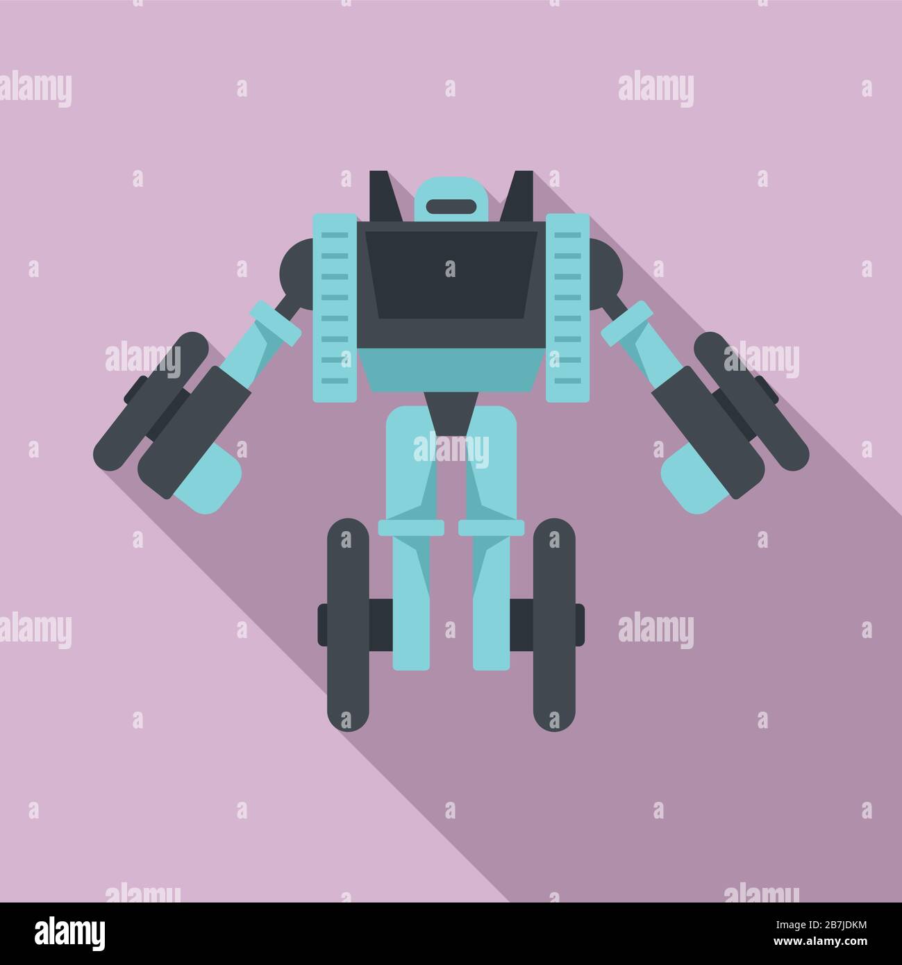 Wheel robot transformer icon. Flat illustration of wheel robot ...