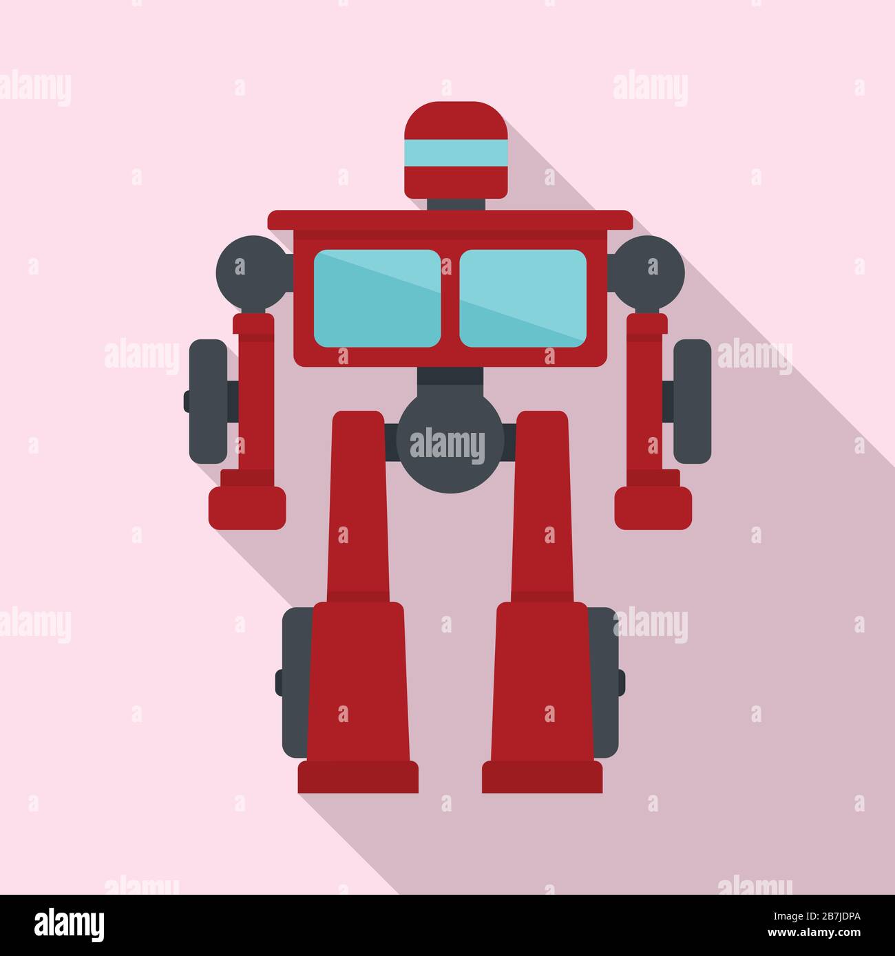 Truck robot transformer icon. Flat illustration of truck robot ...
