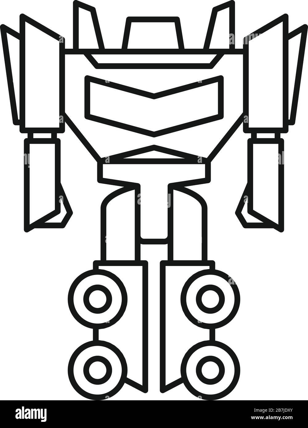 Fantasy robot transformer icon. Outline fantasy robot transformer ...