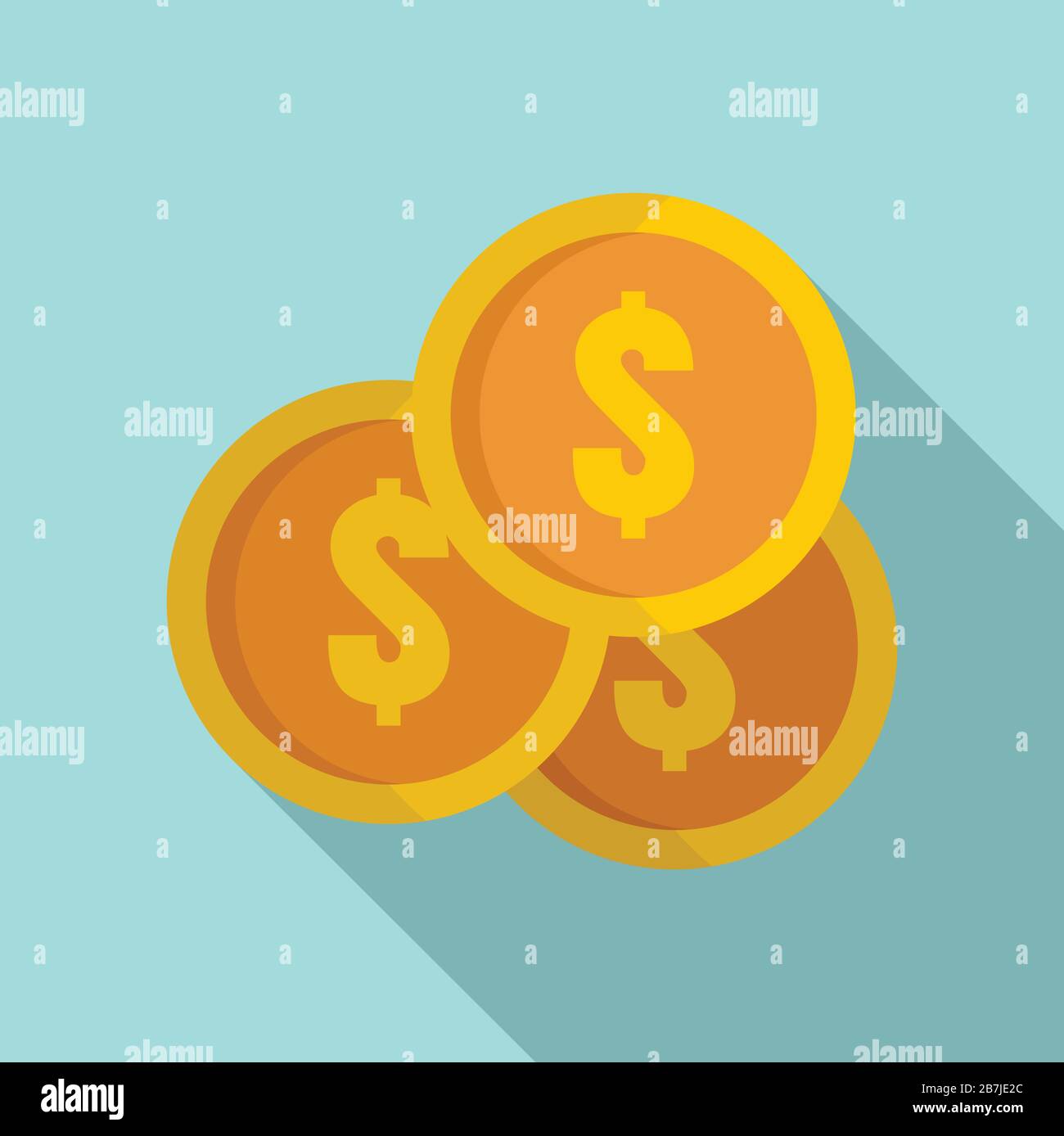 Coins stack icon. Flat illustration of coins stack vector icon for web ...
