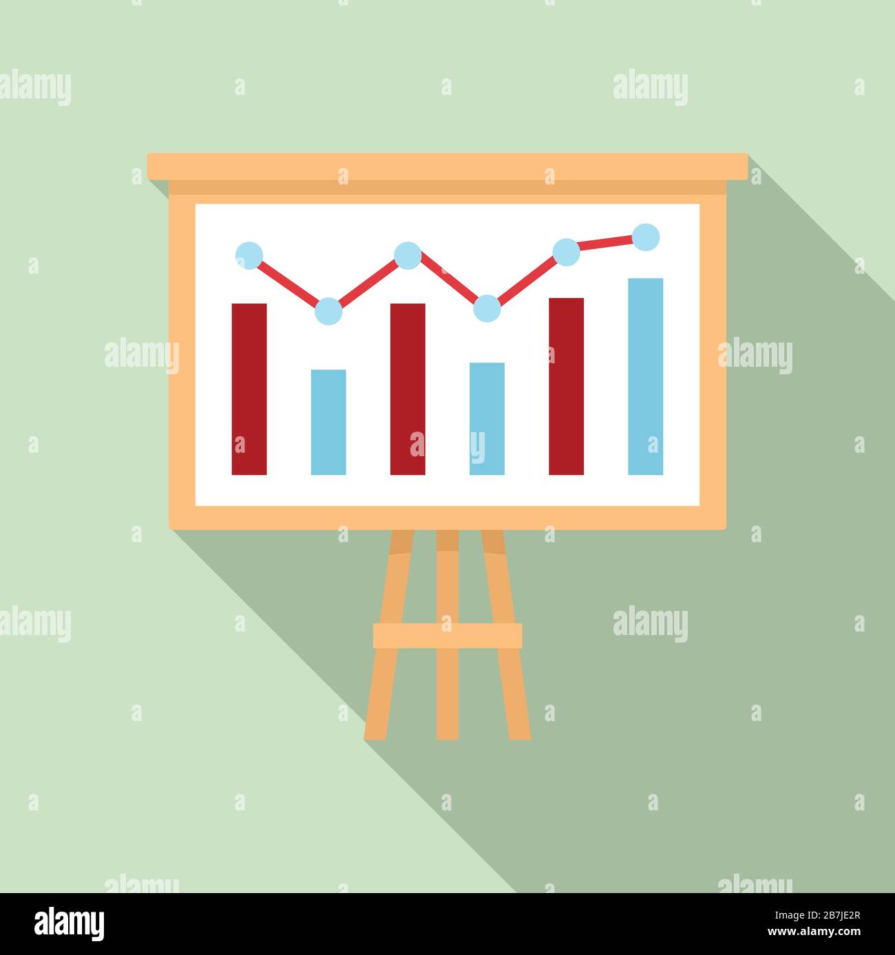 Graph chart banner icon. Flat illustration of graph chart banner vector ...