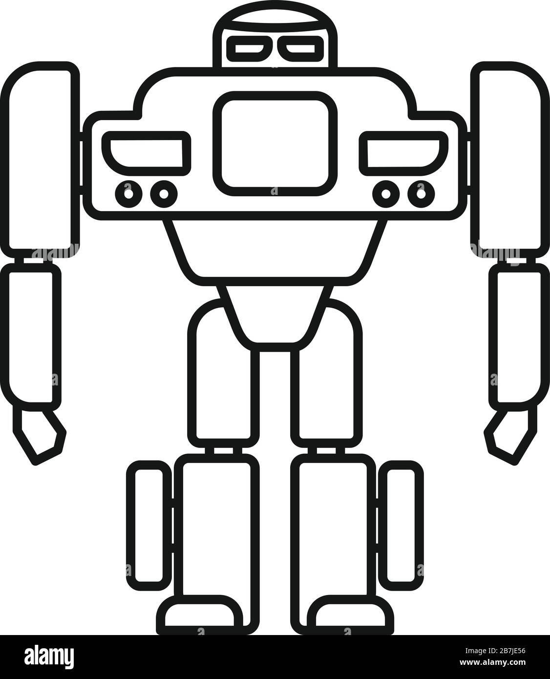 Computer robot transformer icon. Outline computer robot transformer ...