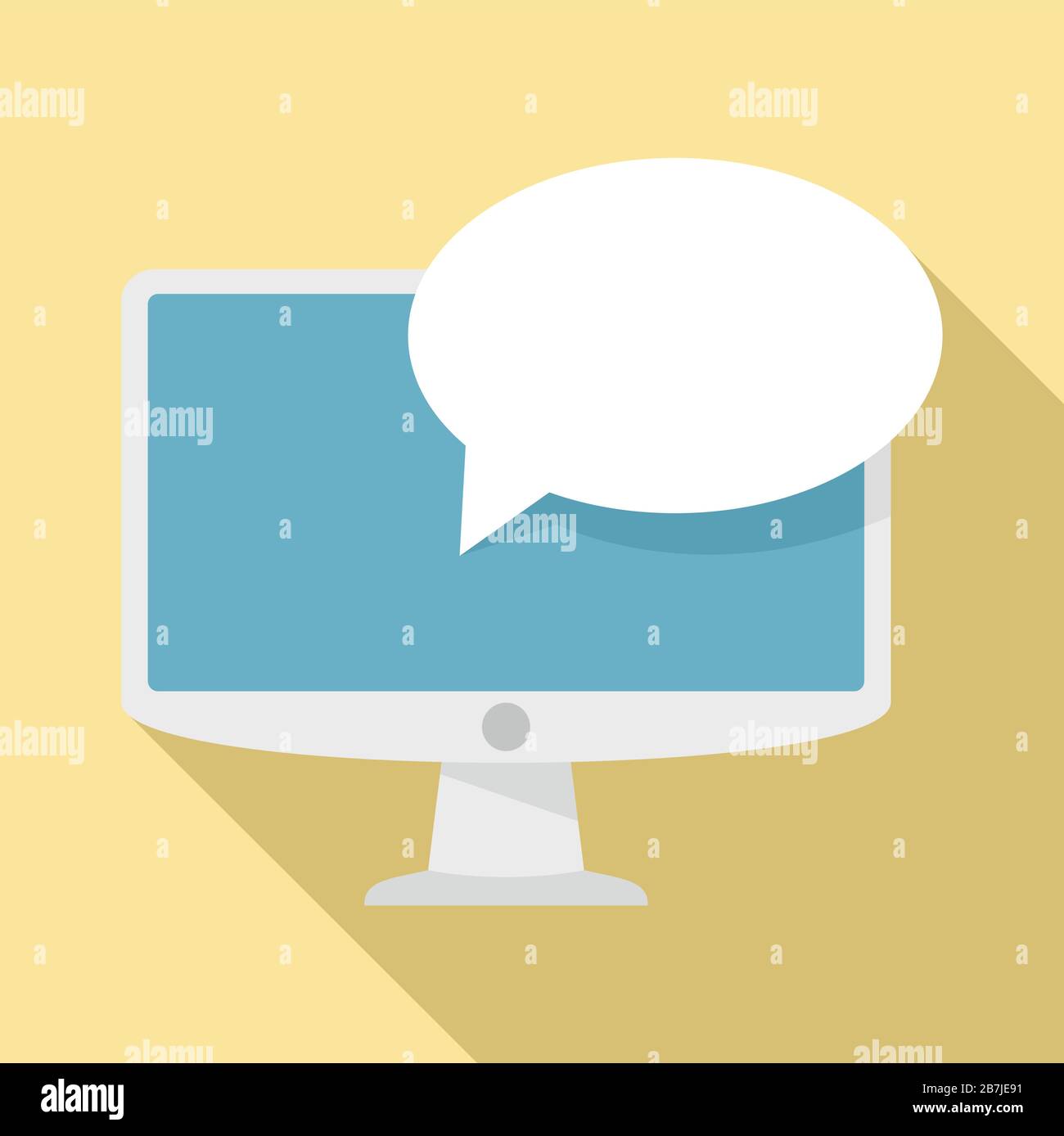 Monitor customer chat icon. Flat illustration of monitor customer chat ...