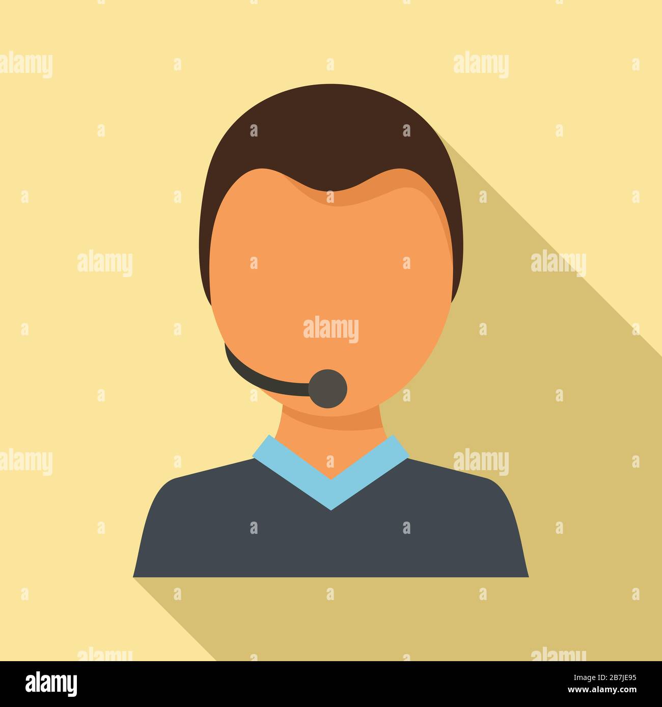 Customer man support icon. Flat illustration of customer man support ...