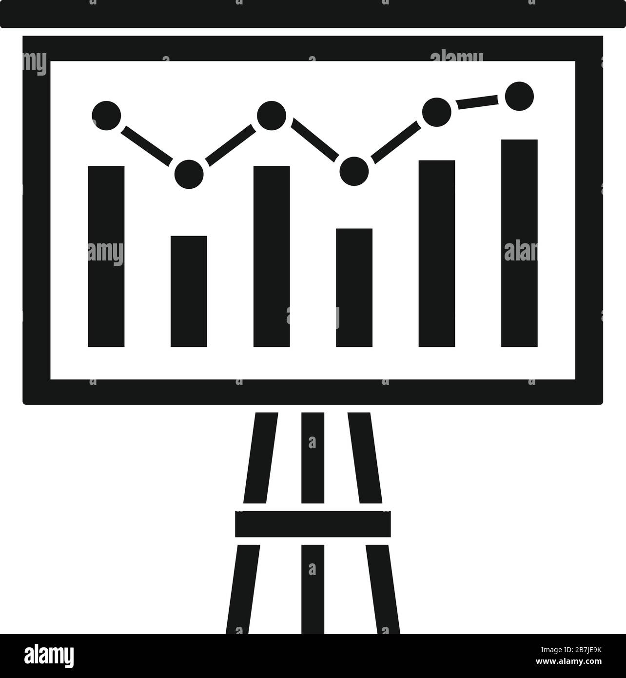 Graph chart banner icon. Simple illustration of graph chart banner ...