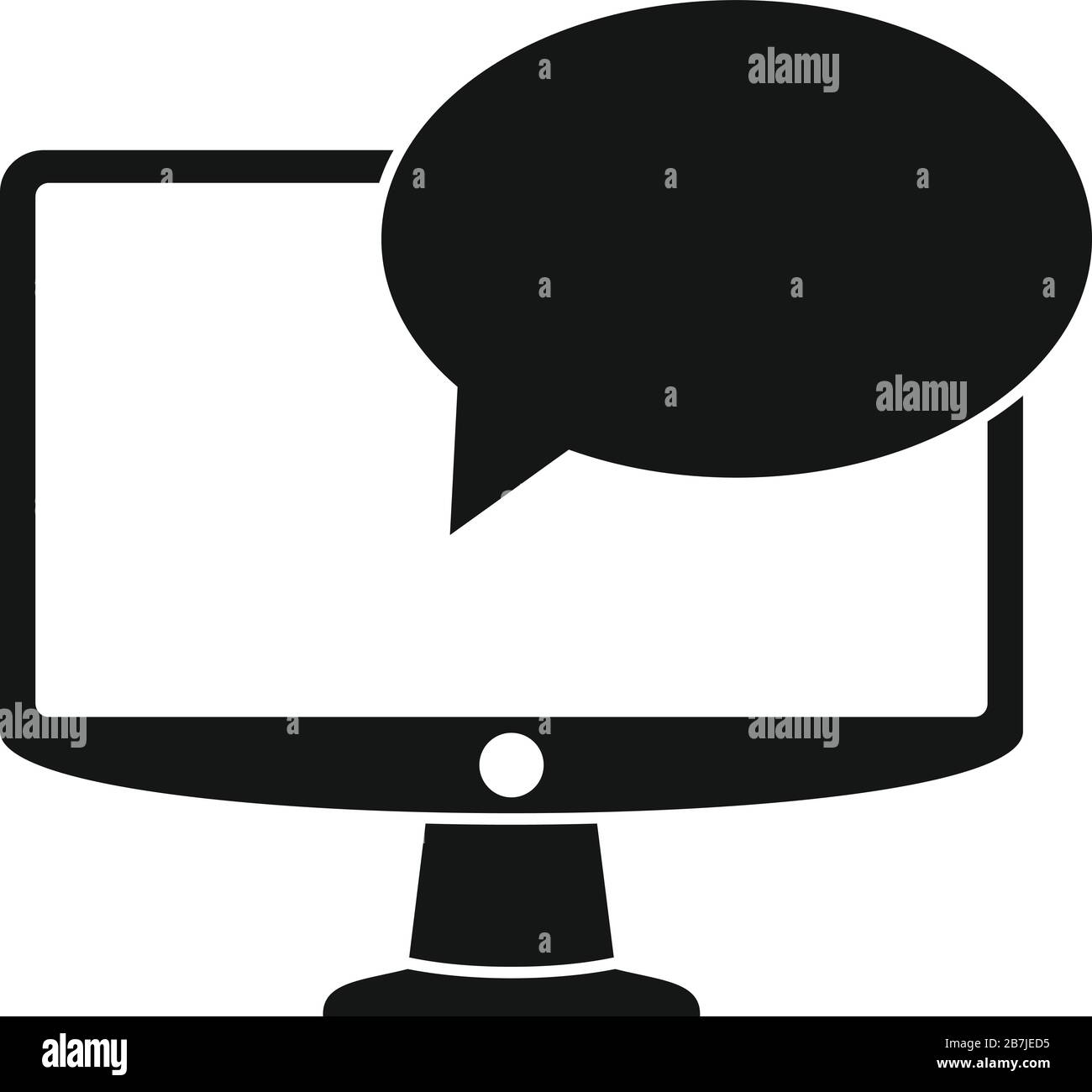 Monitor customer chat icon. Simple illustration of monitor customer ...