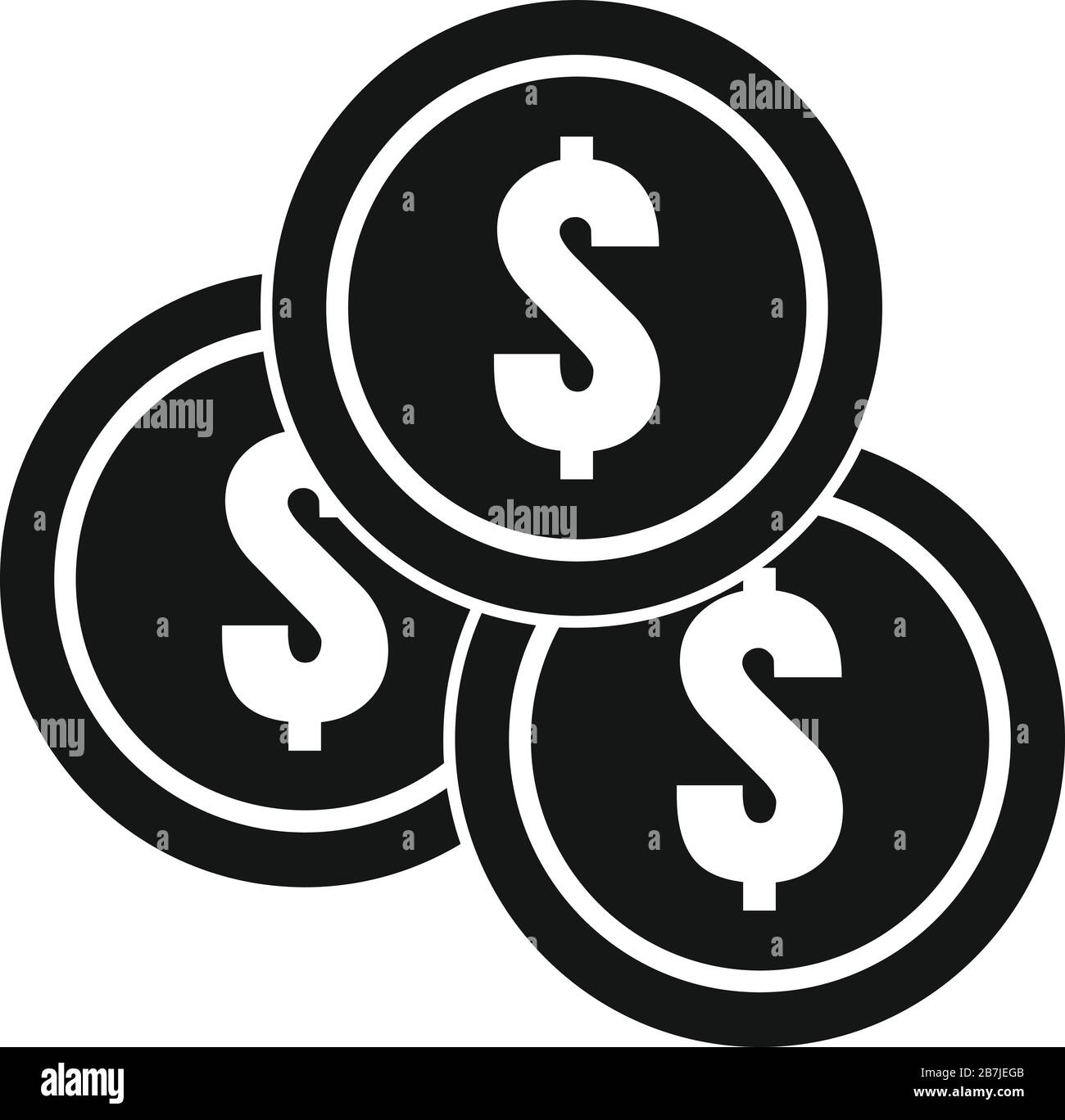 Coins stack icon. Simple illustration of coins stack vector icon for ...