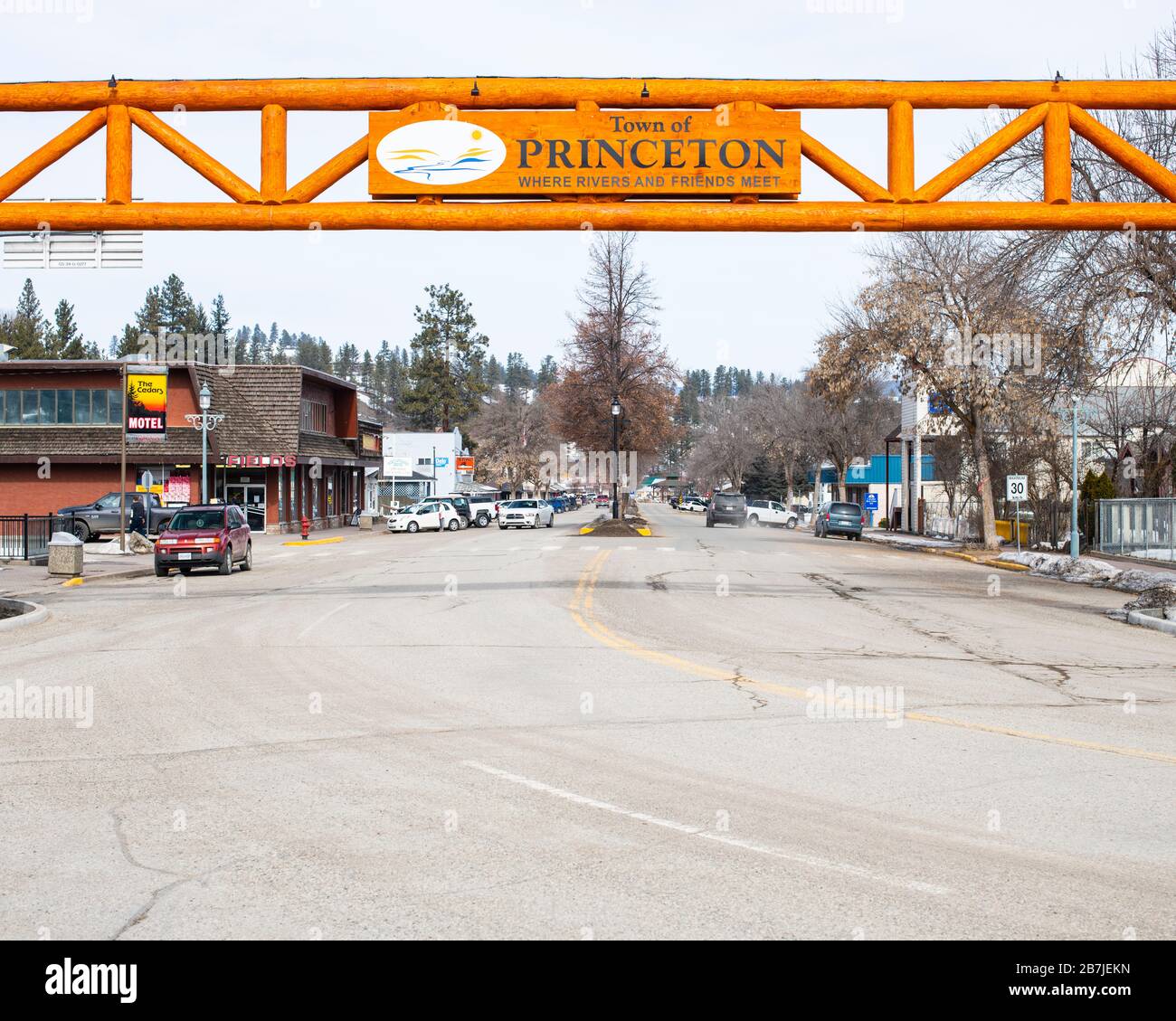 Town of Princeton sign in Princeton, British Columbia, Canada Stock ...