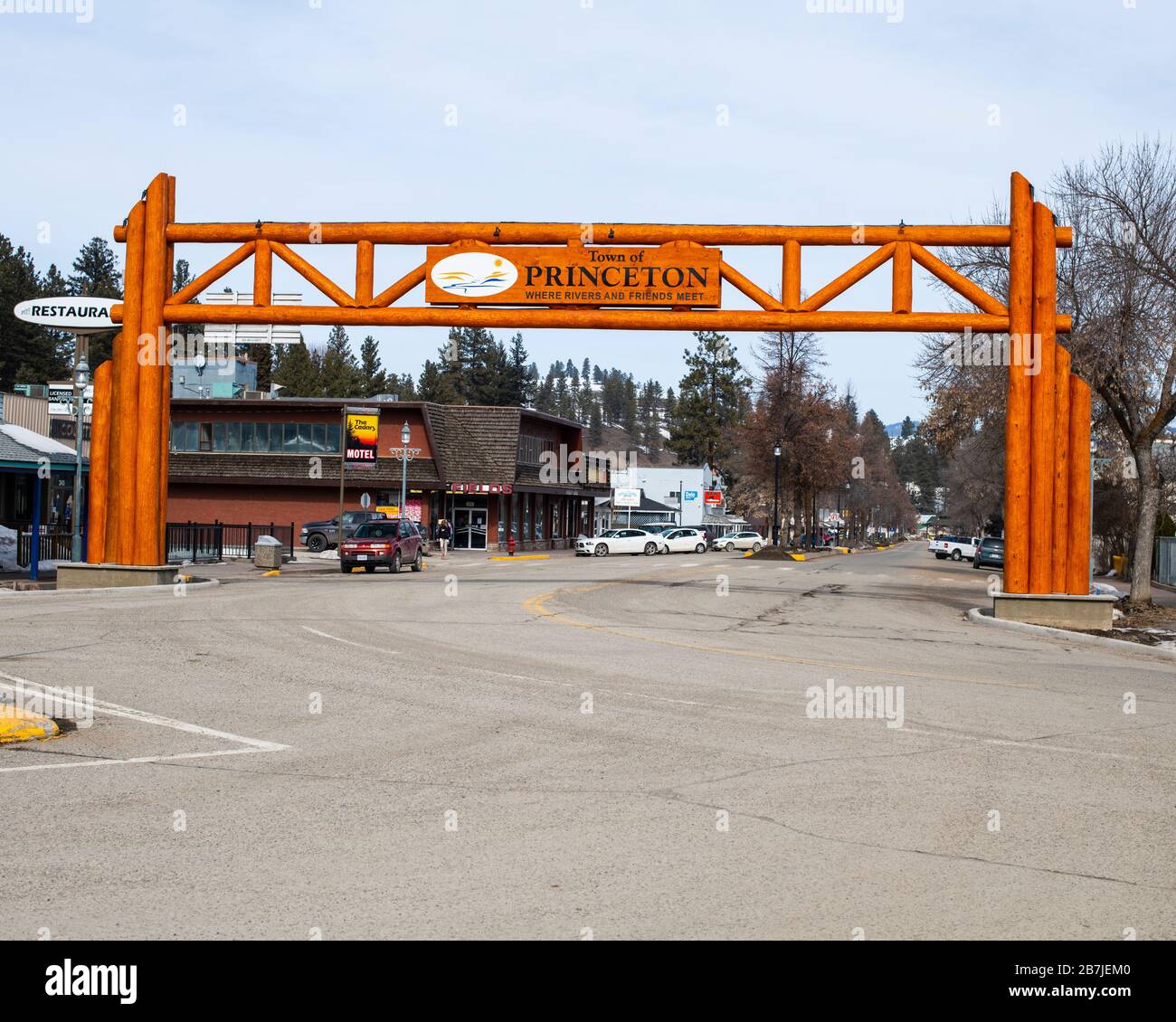 Town of Princeton sign in Princeton, British Columbia, Canada Stock ...