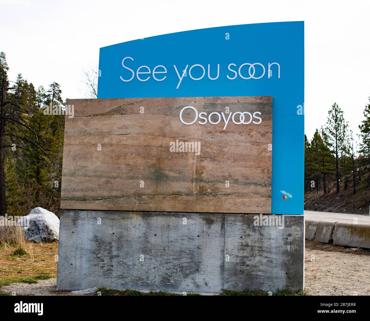 See You Soon Osoyoos sign, Osoyoos, British Columbia, Canada Stock ...