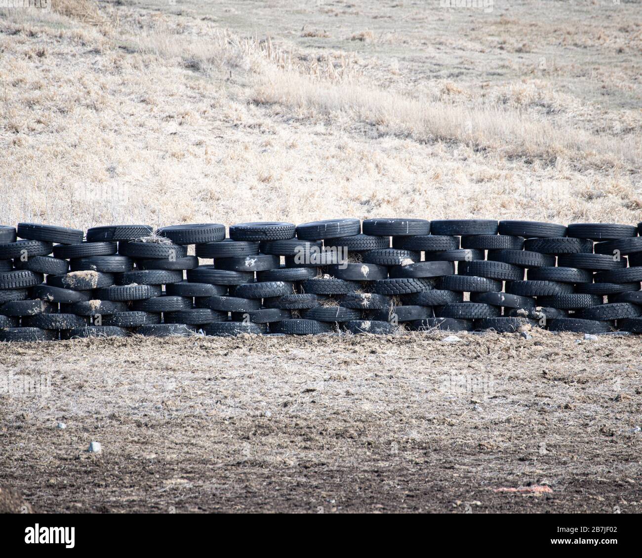 A fence made of tires near Osoyoos, British Columbia, Canada Stock ...