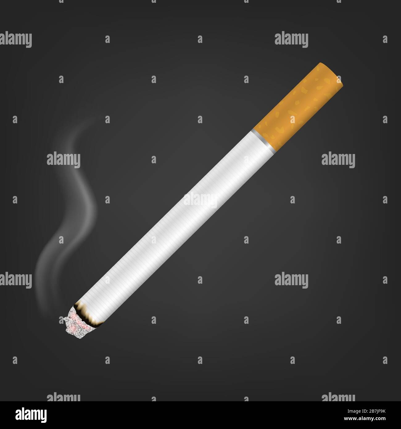 Vector 3d Realistic White Clear Blank Whole Lit Cigarette with Smoke ...