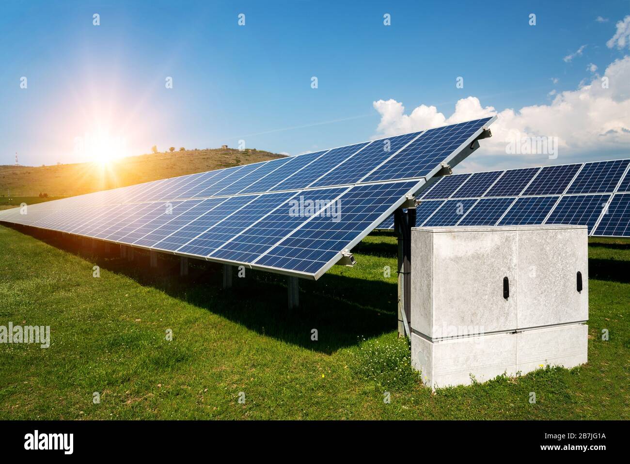 Solar panel, photovoltaic, alternative electricity source - concept of ...
