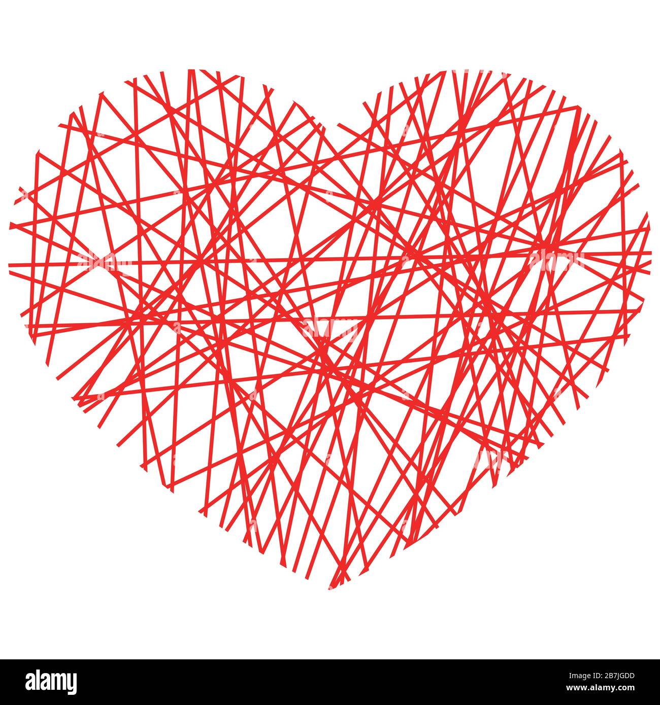 Heart vector icon isolated on white background. Red string heart logo ...