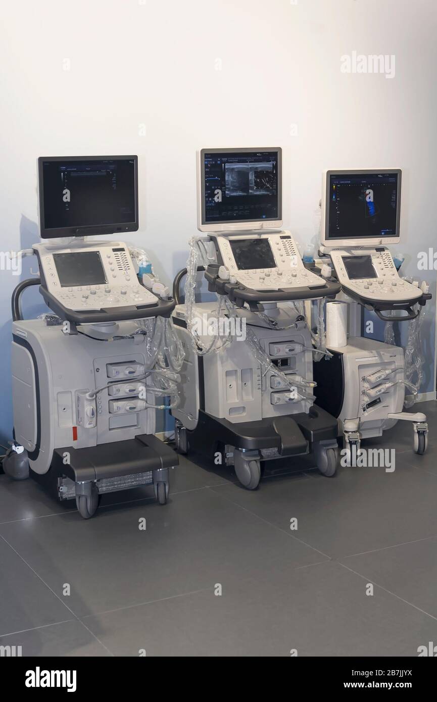 Medical equipment in the exhibition hall. Medicine Stock Photo - Alamy