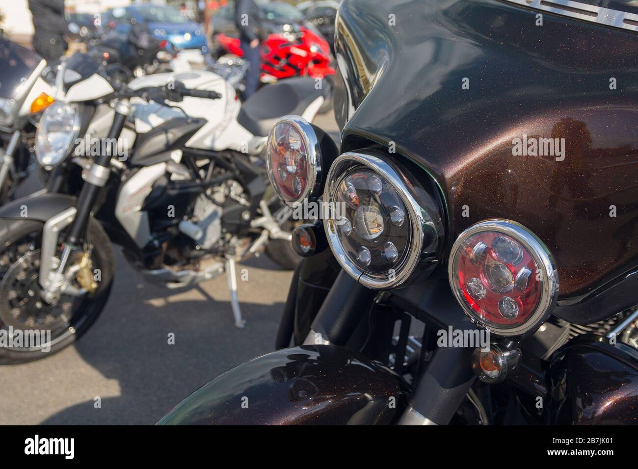 Motorcycle with headlight on hi-res stock photography and images - Alamy
