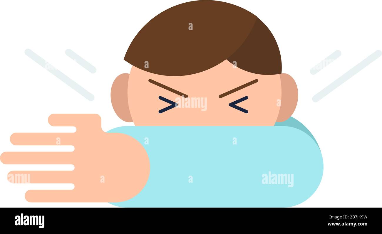 Cough and sneeze into elbow Stock Vector Images - Alamy