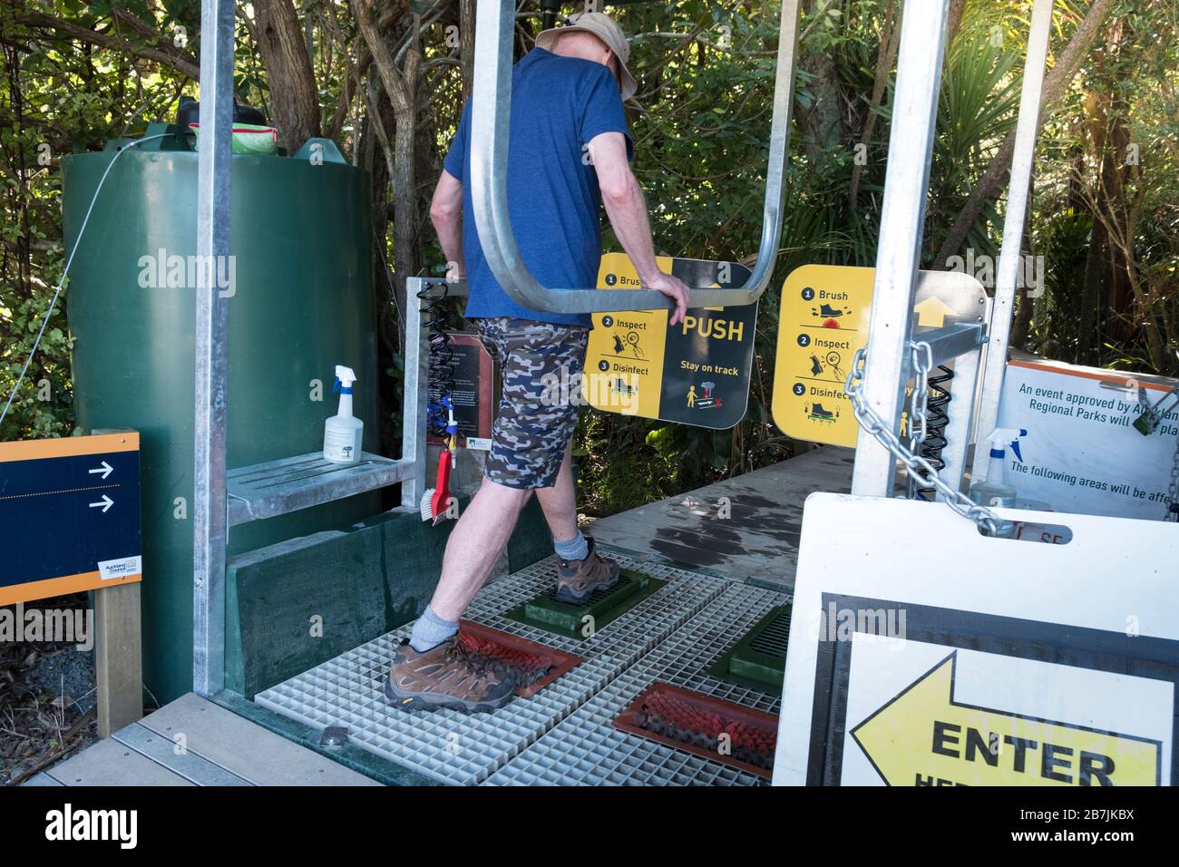 Feet wasking center to control Kauri Tree dieback caused by Fungal ...